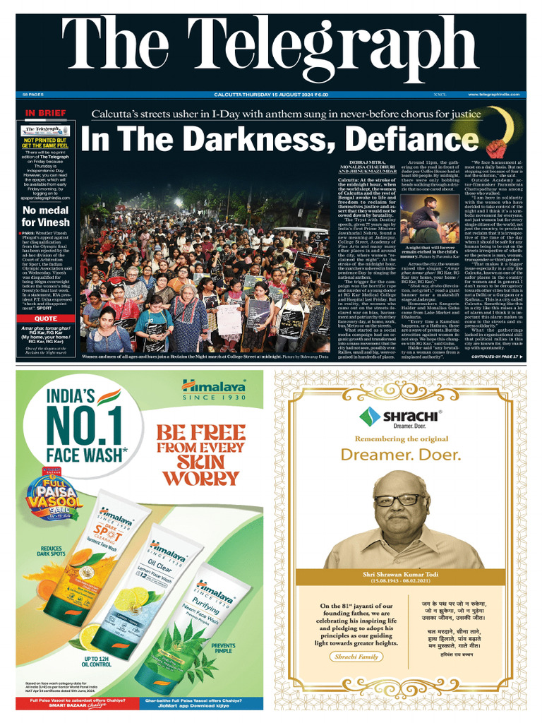 Telegraph Calcutta 15-08-2024 | PDF
