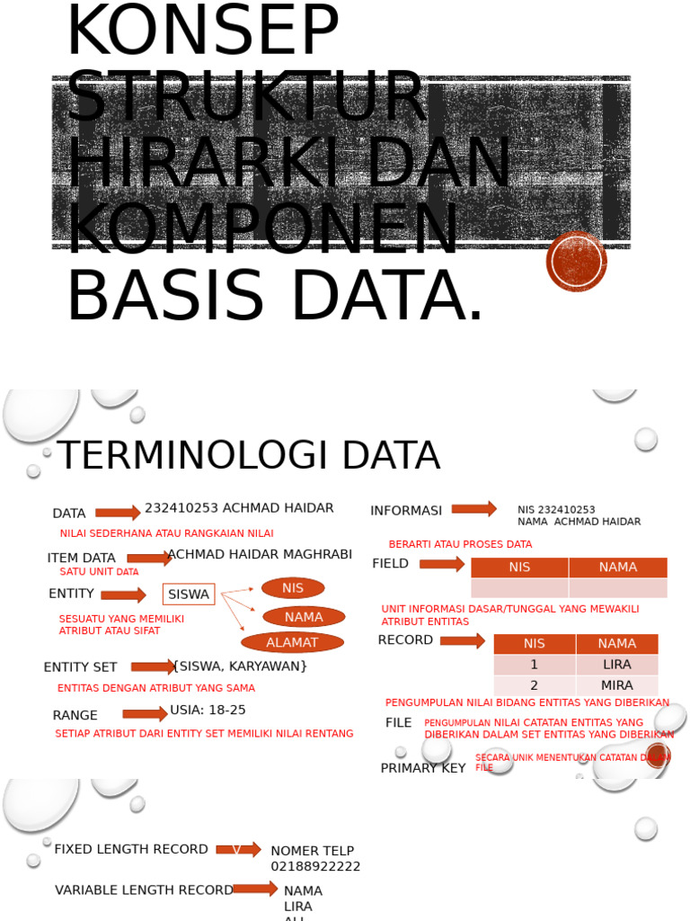 Konsep Struktur Hirarki Dan Komponen Basis Data | PDF