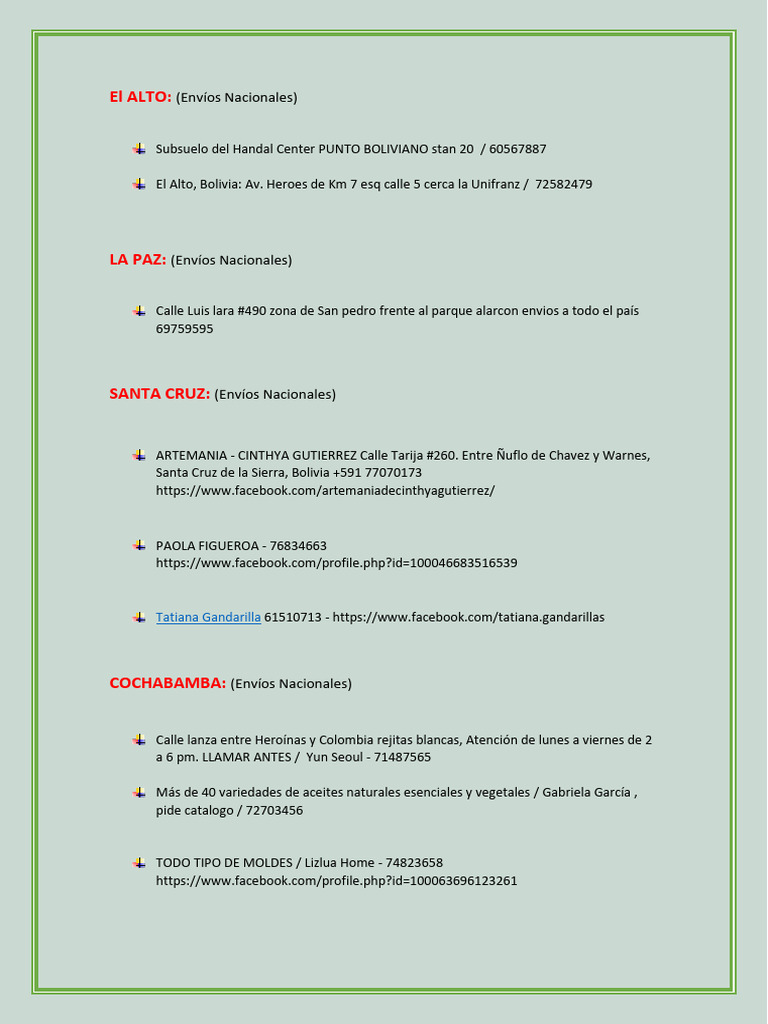 Proveedores Bolivia | PDF