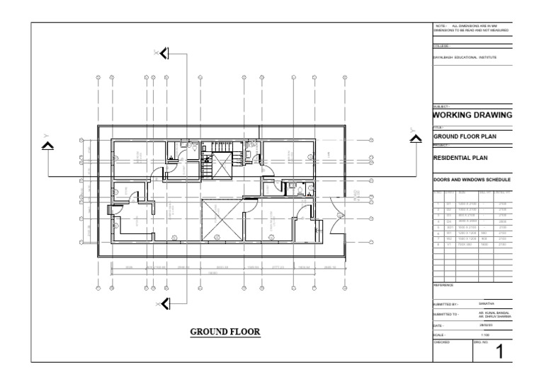 Working Drawing: Ground Floor | PDF