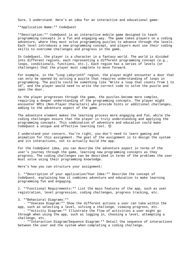 SAD ASSIGNMENT Idea | PDF