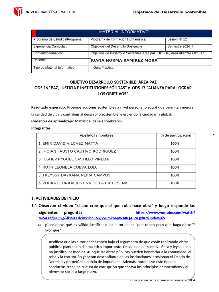 Guía Práctica #12 ODS | PDF