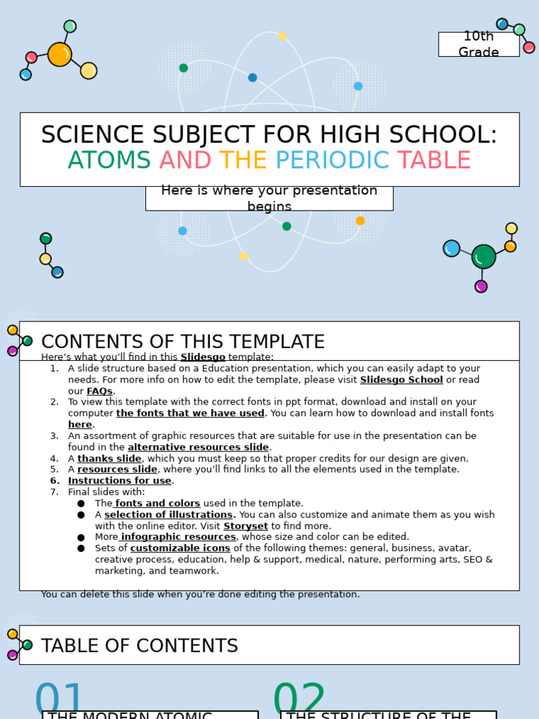 Science Subject For High School - 10th Grade - Atoms and The Periodic ...