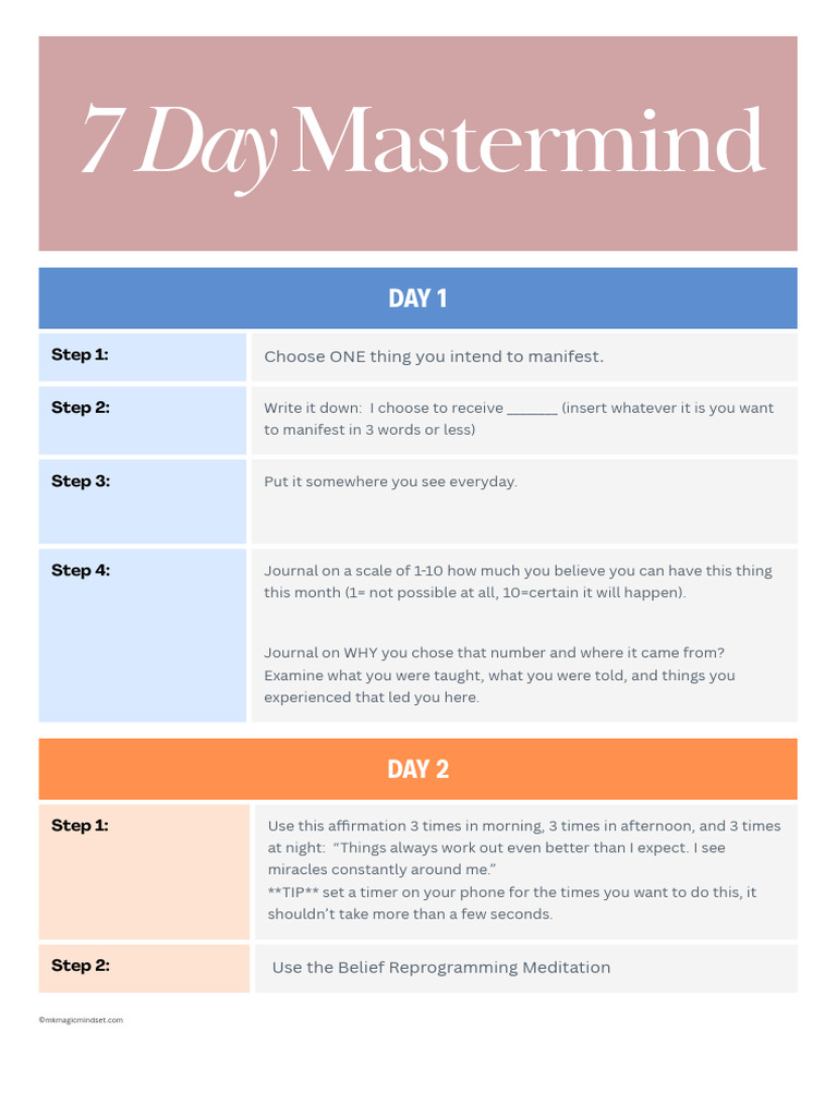 1a71 f51b Ae27 620c F6d8371ec31 - Mastermind - Schedule - PDF | PDF | Self-Improvement