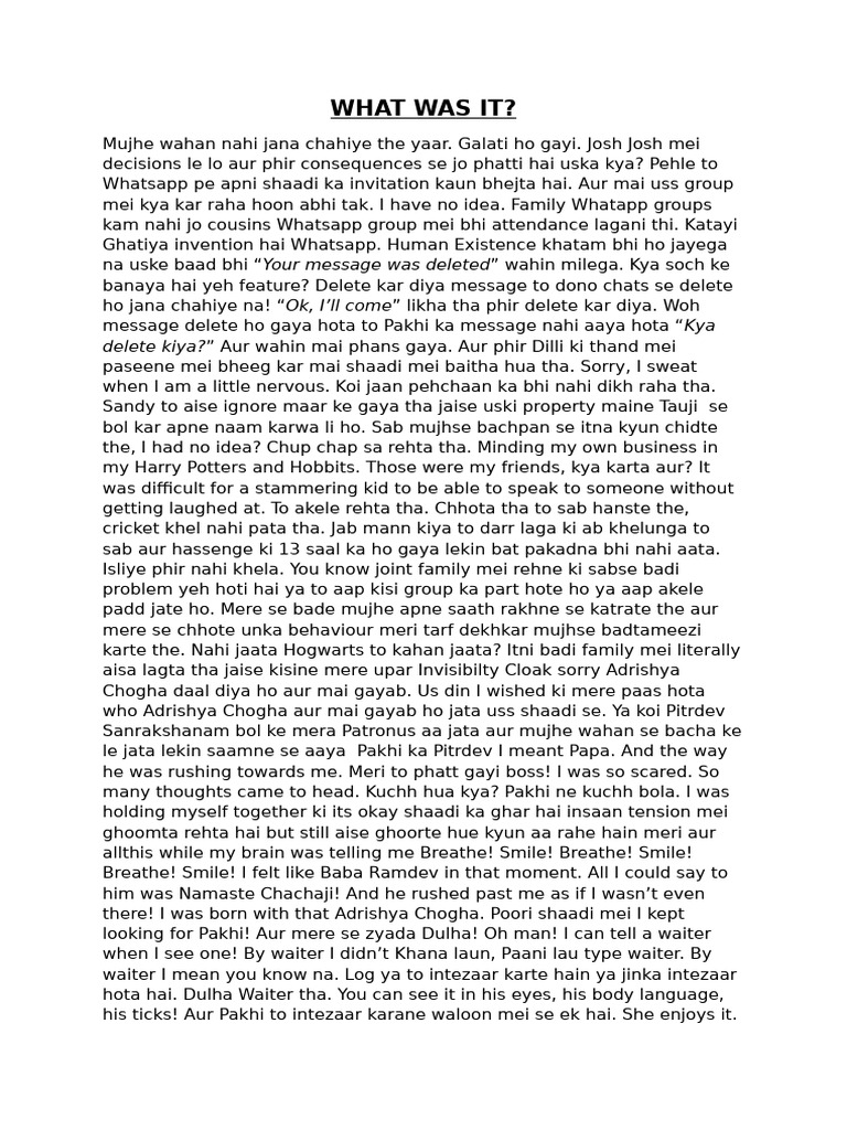 What Was It | PDF