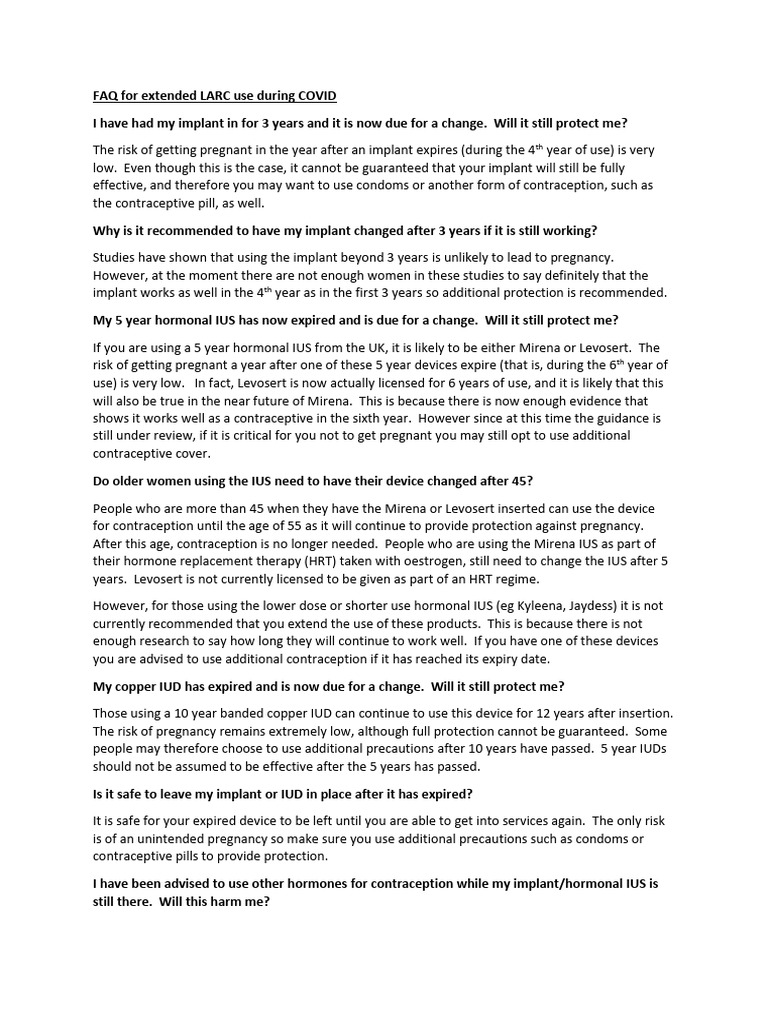 FAQ For LARC Use During COVID | PDF