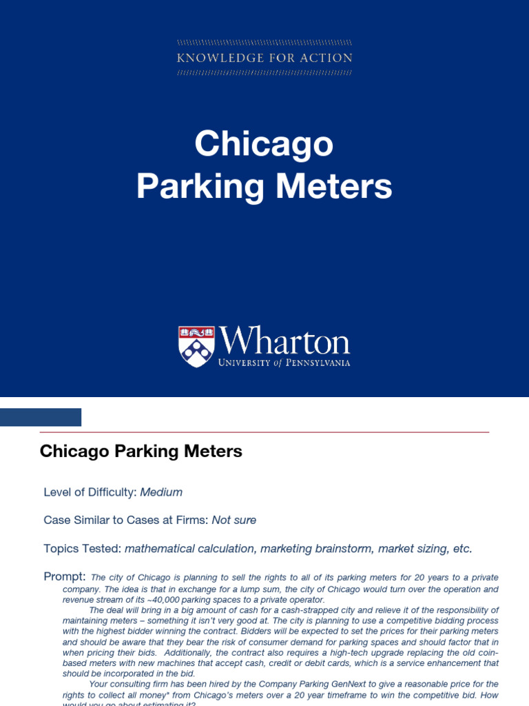 Wharton 2017 Case 5 Chicago Parking Meters | PDF