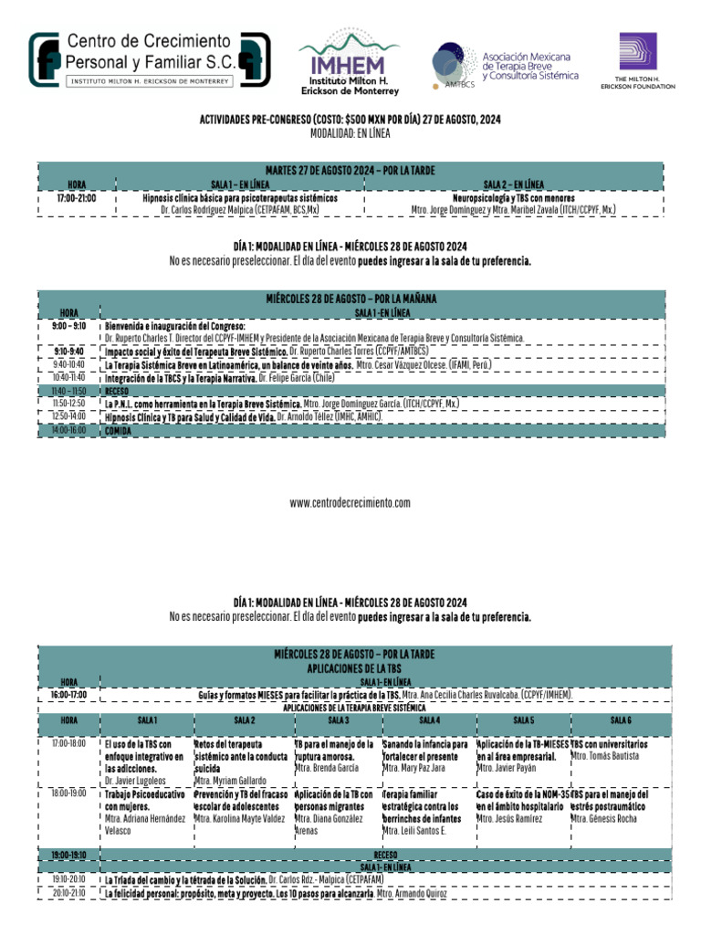 Programa Congreso 2024 - Preliminar - Abril | PDF
