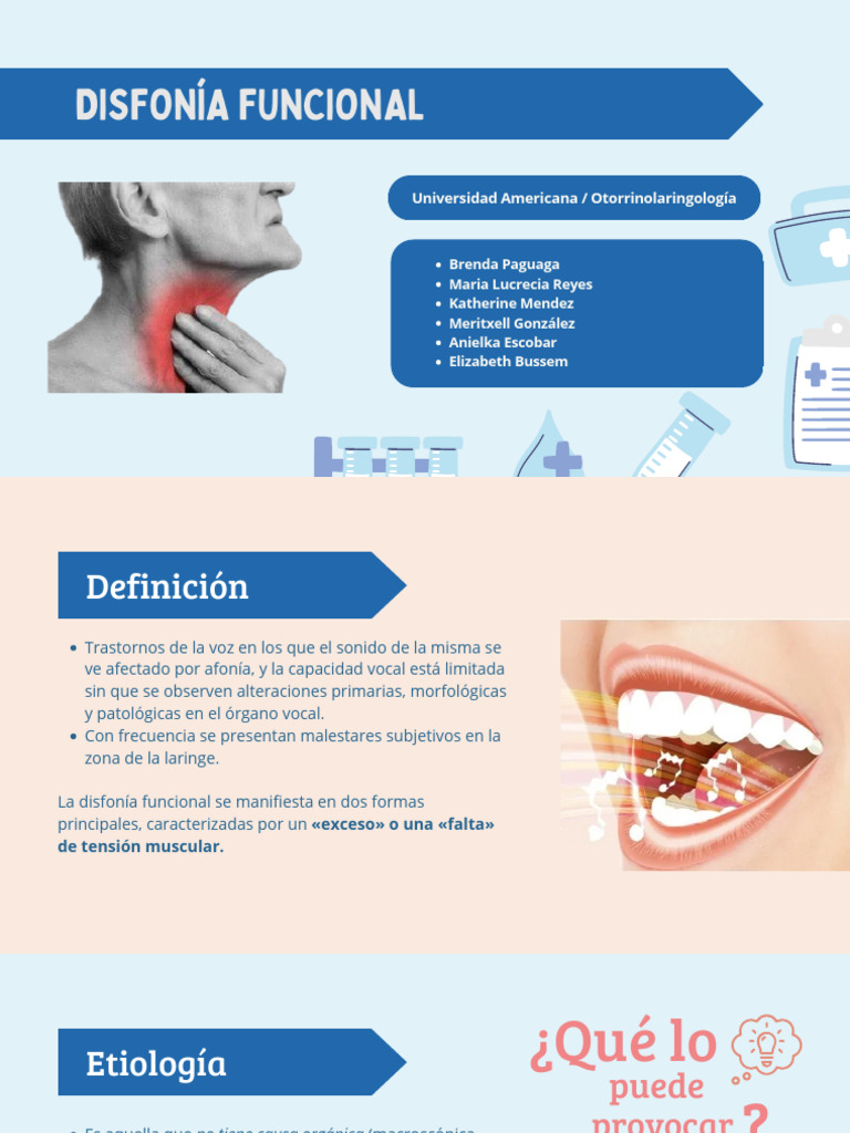 Presentación PDF de Disfonía Funcional | PDF