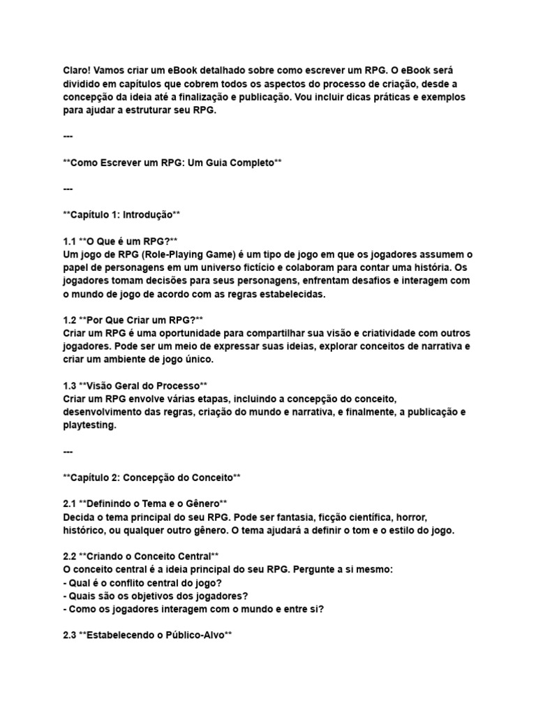 Como Criar Seu RPG Ebook | PDF