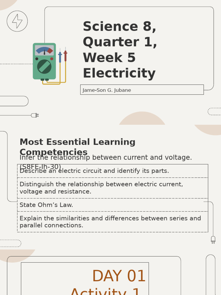 Science 8, Quarter 1, Week 5 Electric Circuit | PDF