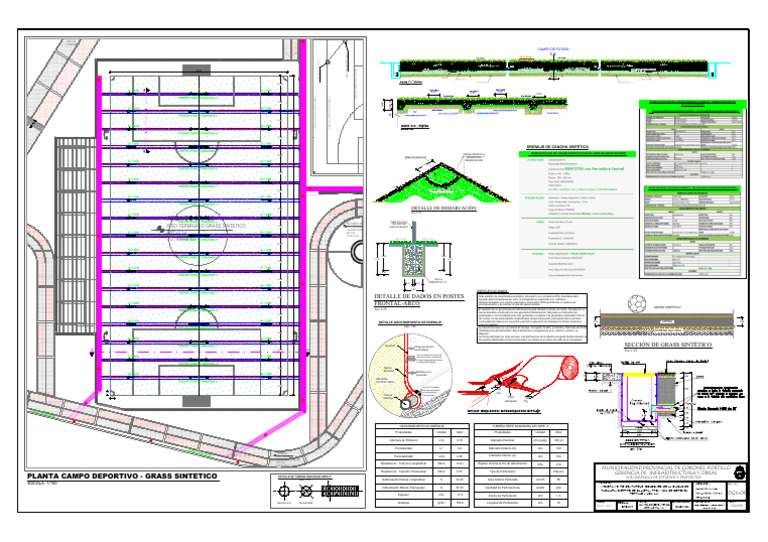 Plano Campo Grass Sintetico - Drenaje (DGS-01) - Campo Gras Sintetico | PDF