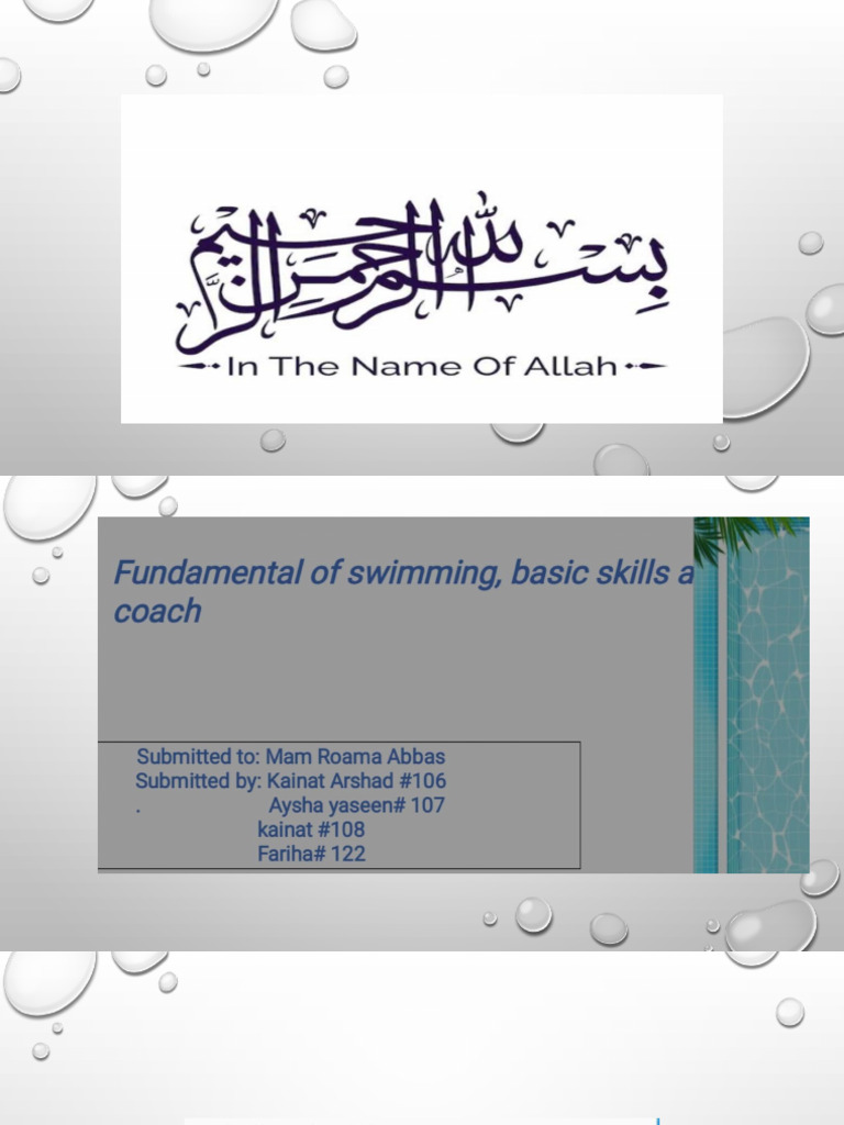 Fundamental of Swimming Basic Skills | PDF