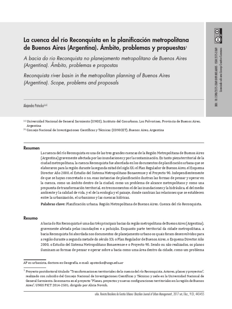 La Cuenca Del Rio Reconquista en La Planificacion | PDF