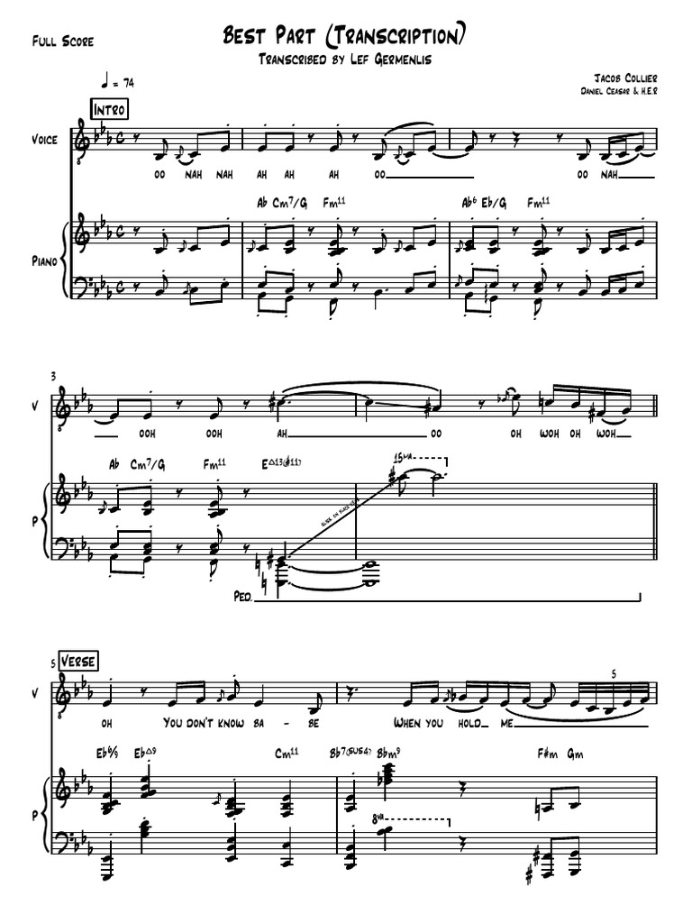 Jacob Collier - Best Part (Transcription) | PDF
