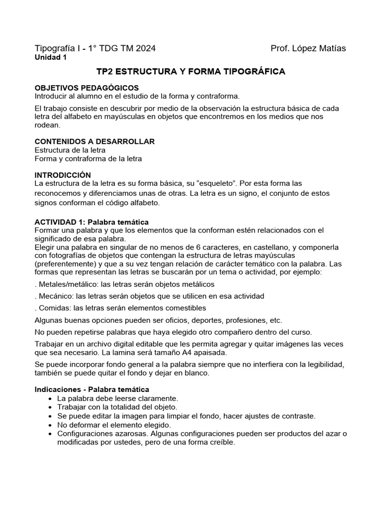 TP3 Estructura y Forma Tipografica | PDF