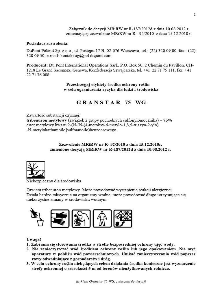 Granstar 75 WG | PDF