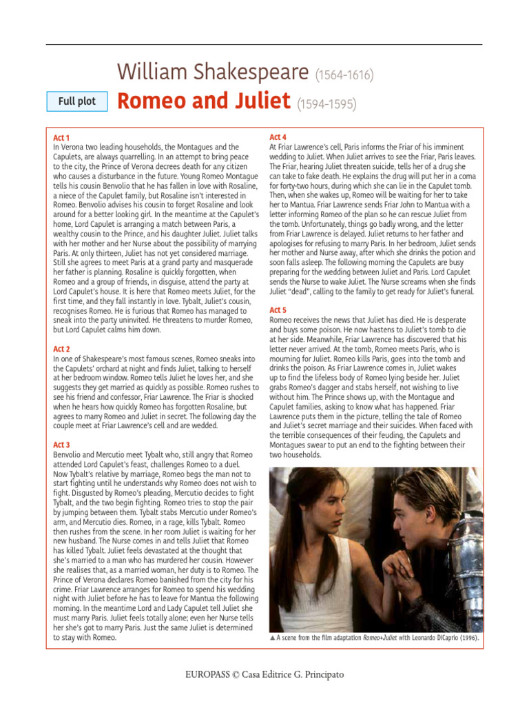 p115 Romeo and Juliet Full Plot | PDF