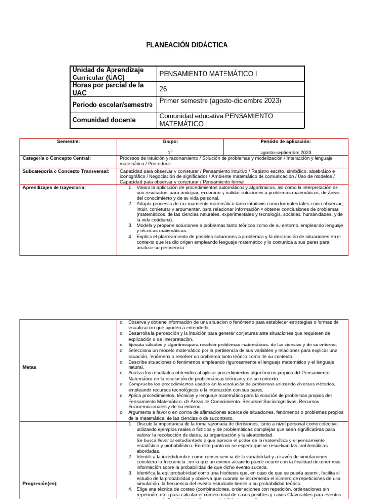 Planeacioìn Didaìctica - PM - 1 - Bim-1 - Serie Trayectos - LC | PDF