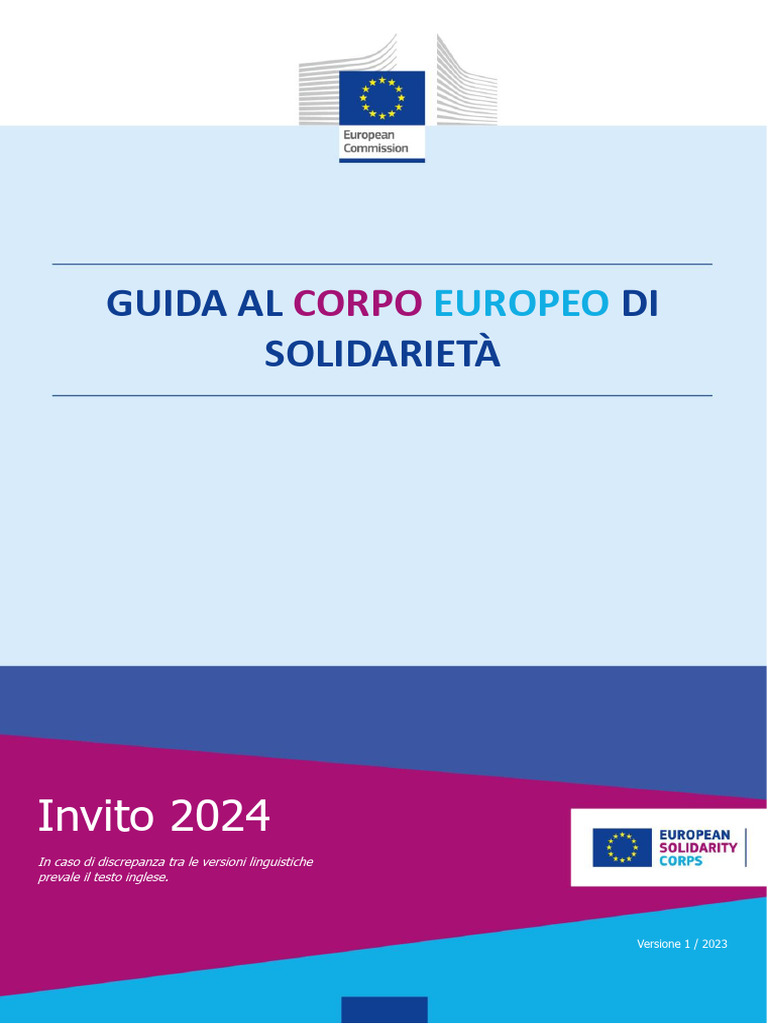 European Solidarity Corps Guide 2024 It | PDF
