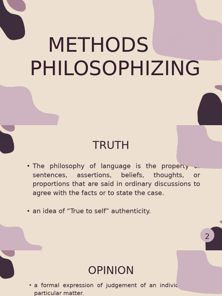 Methods of Philosophizing | PDF | Truth | Logic