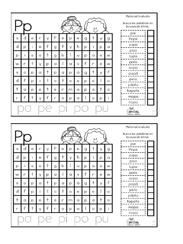 Sopa de Letras Ratiya | PDF