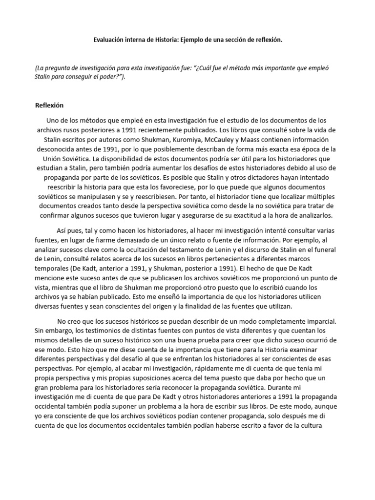 Ejemplo de Una Secci N de Reflexi N 1 S Docx 1 - 2 | PDF