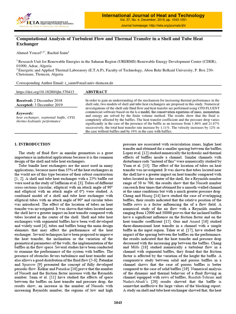 Youcef Dan Saim (2019) Computational - Analysis - of - Turbulent - Flow ...