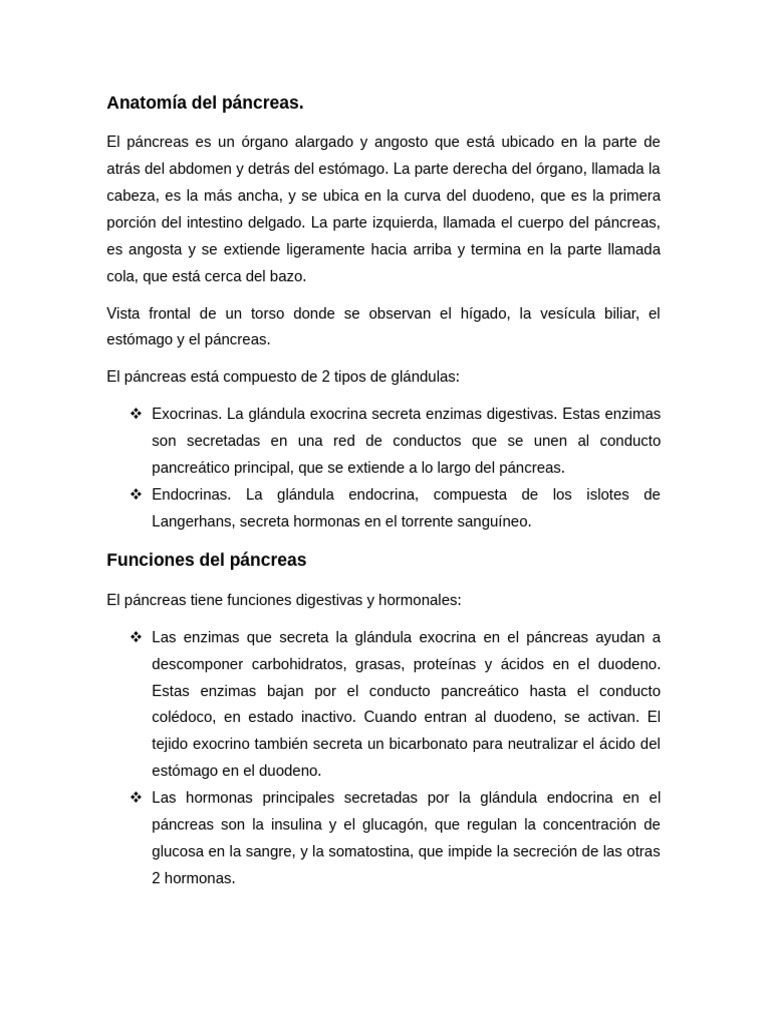 Anatomía del páncreas | PDF
