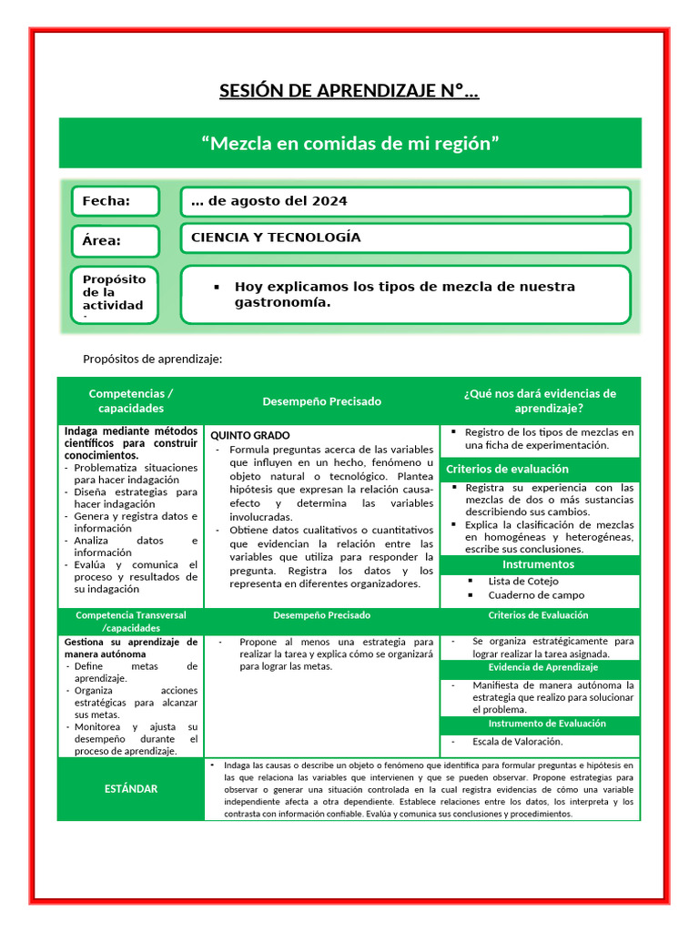 27 de Agosto - Ciencia - Quinto Grado | PDF