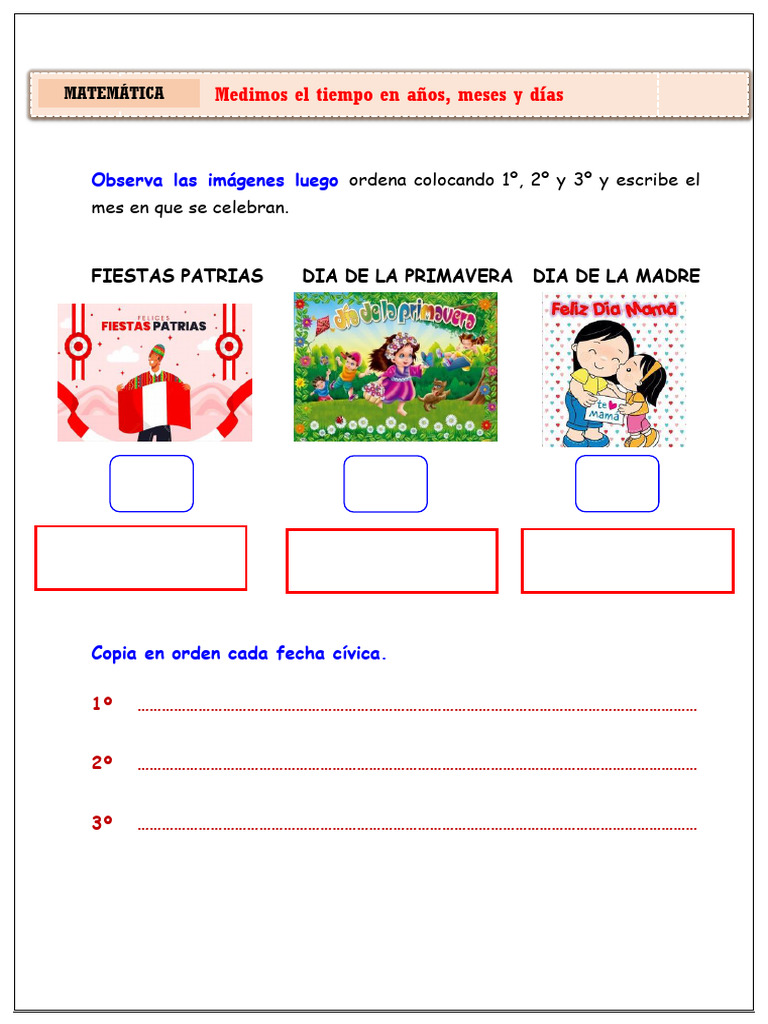 FICHA Medimos El Tiempo en Años, Meses y Días | PDF