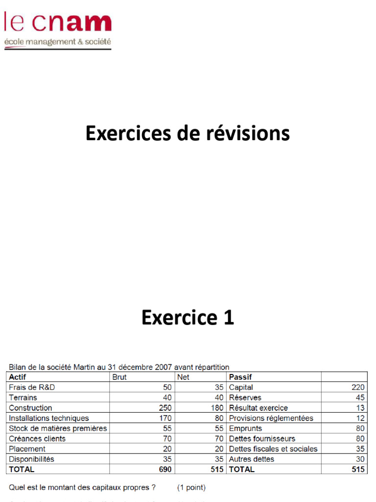 TD7 - Exercices de Revision Corriges | PDF