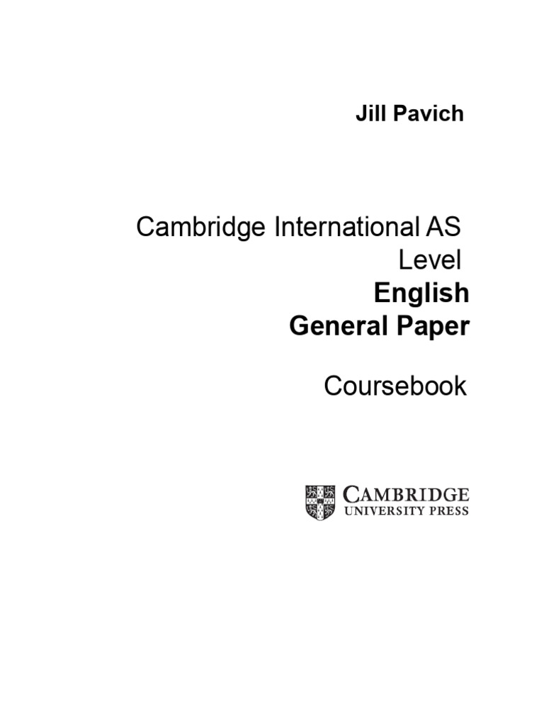 Cambridge International AS Level English General Paper Jill Pavich | PDF