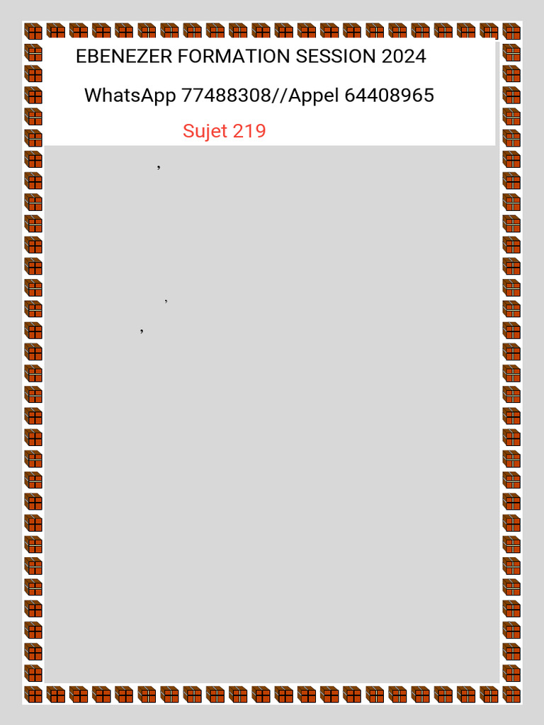Ebenezer Formation Sujet 219 | PDF
