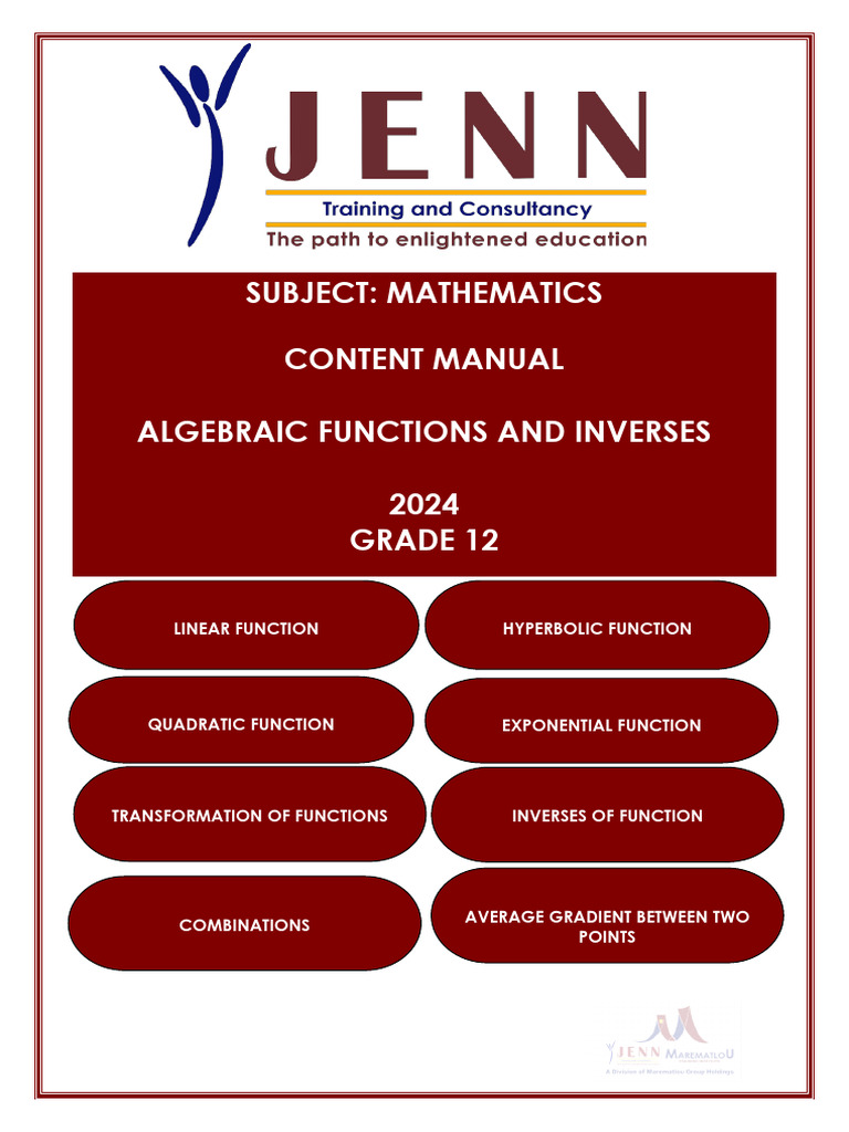 Grade 12 Functions Content Manual 2024 | PDF Grade 12 Functions Content Manual 2024 | PDF