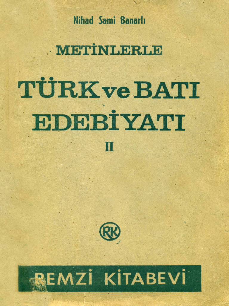 758 - Sheir MMetinlerle Turk Ve Bati Edebiyyati 2-Ci Cild Nihad Sami ...