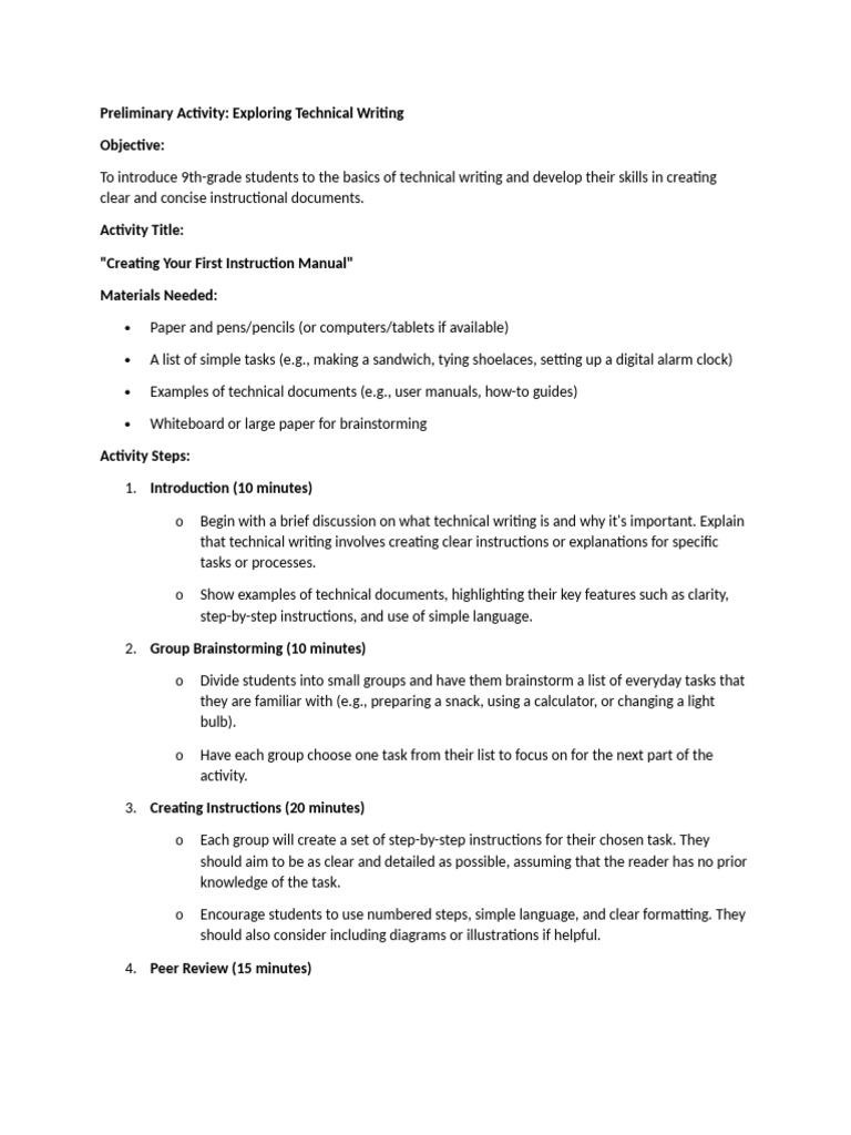 Preliminary Activity | PDF