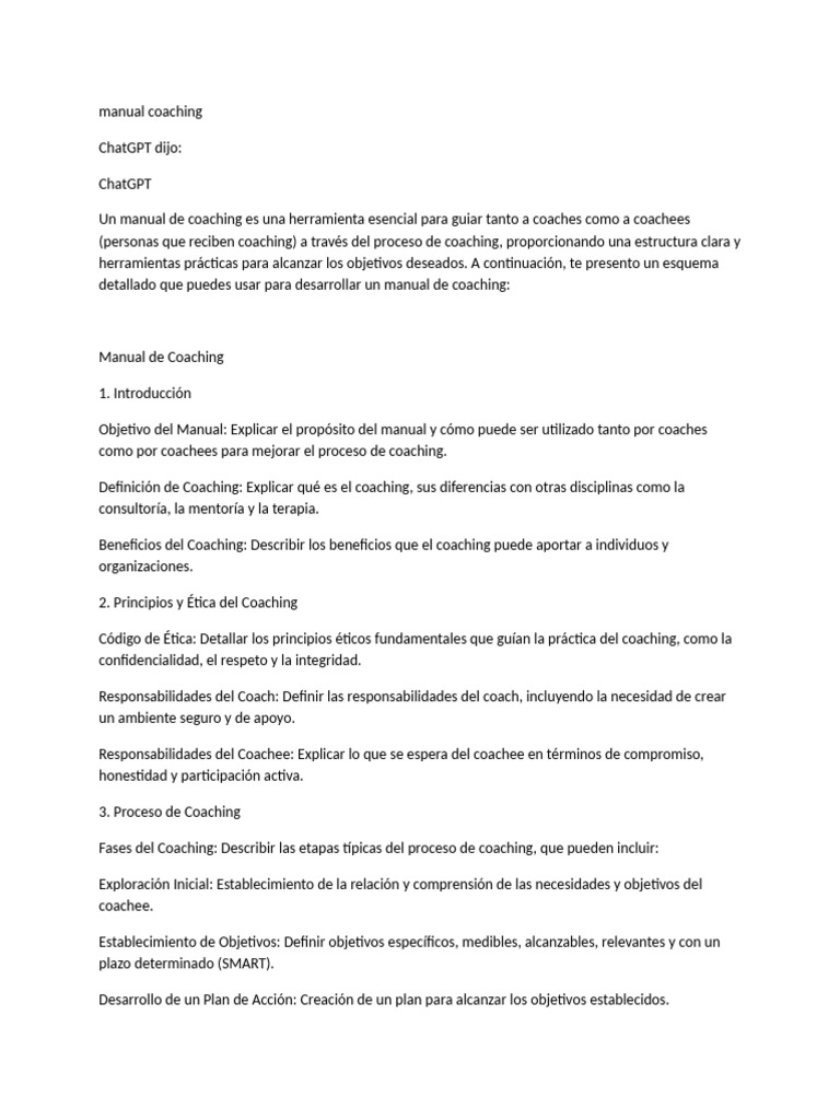 Manual Coaching | PDF