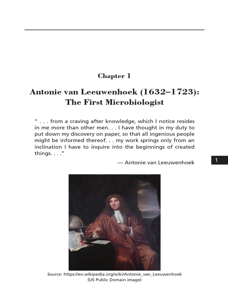 2017 Antonie Van Leeuwenhoek (1632 1723) The First Microbiologist | PDF ...