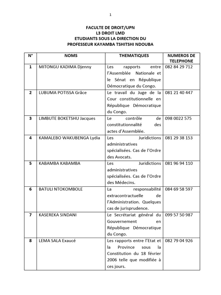 Direction Des TFC L3 LMD Avec Le Prof Kayamba-2 | PDF