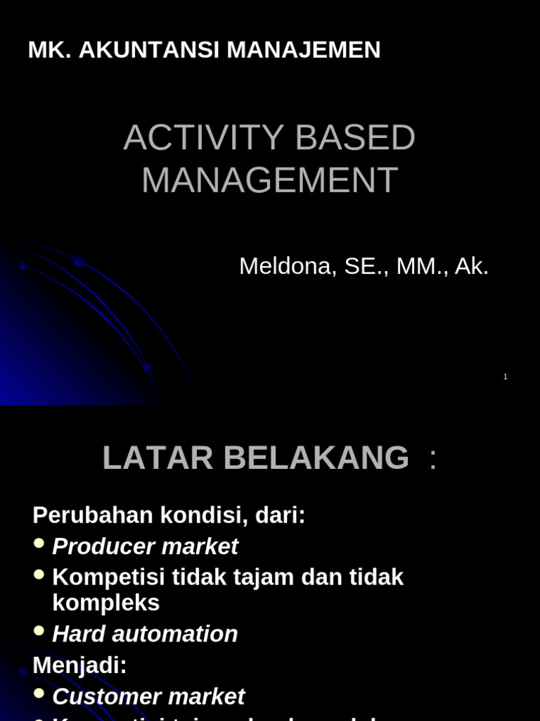 6a ACTIVITY BASED MANAGEMENT | PDF