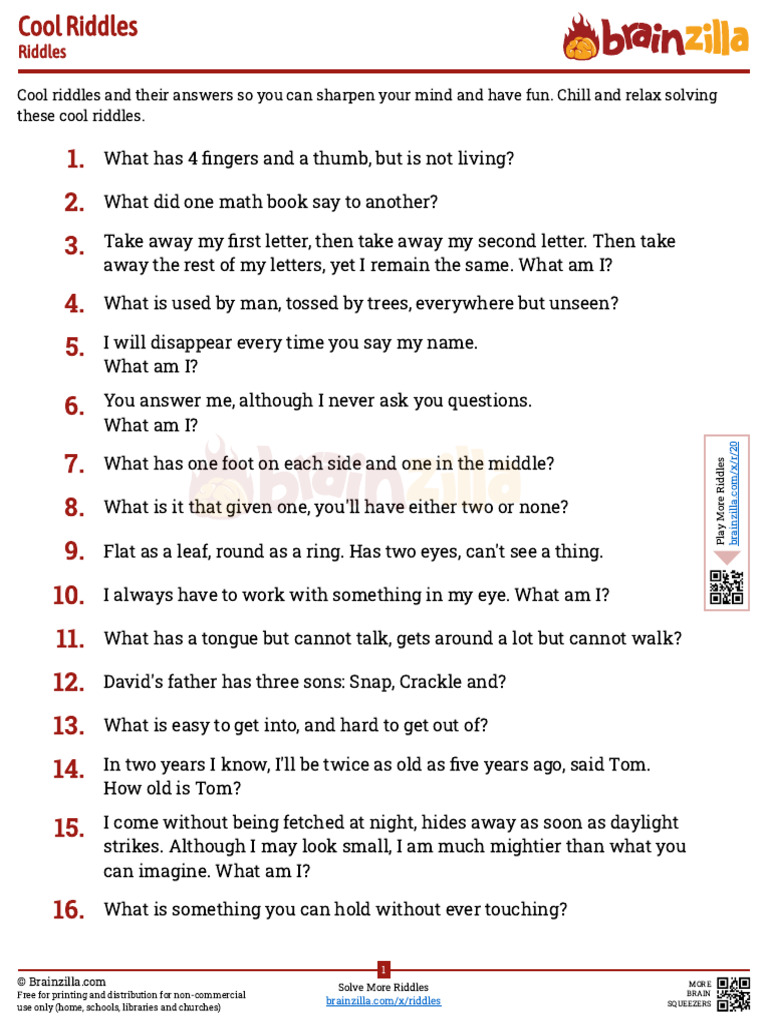 Cool Riddles | PDF