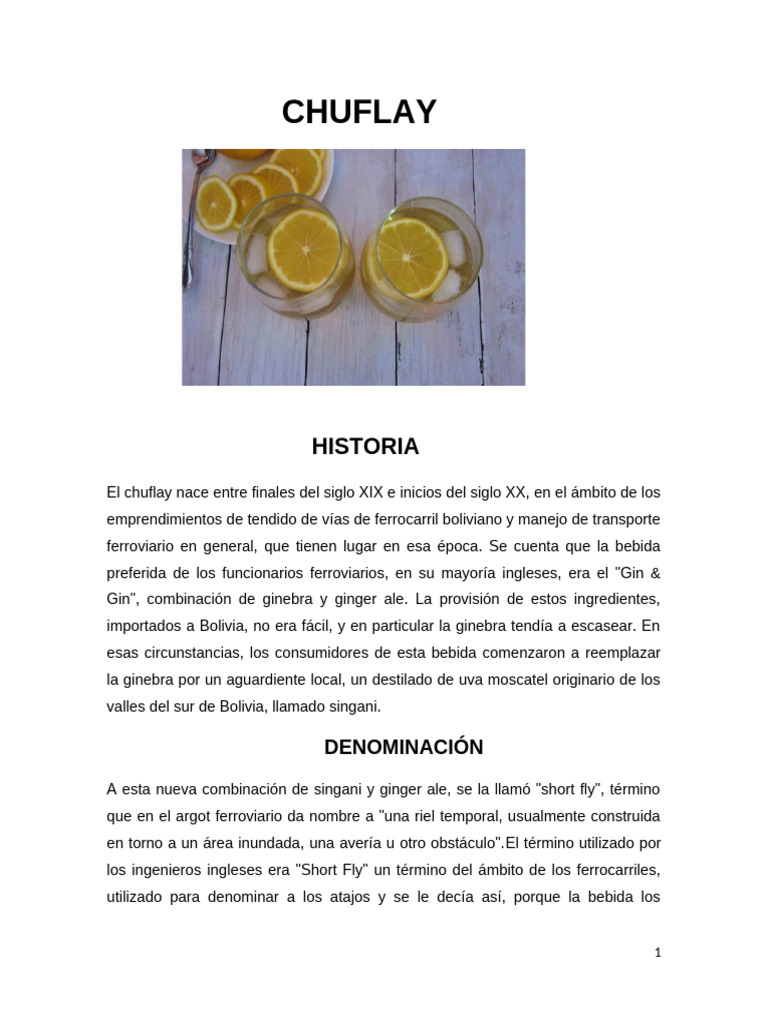 Chuflay Bebida Orureña | PDF
