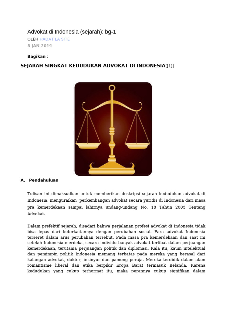 Advokat Di Indonesia | PDF
