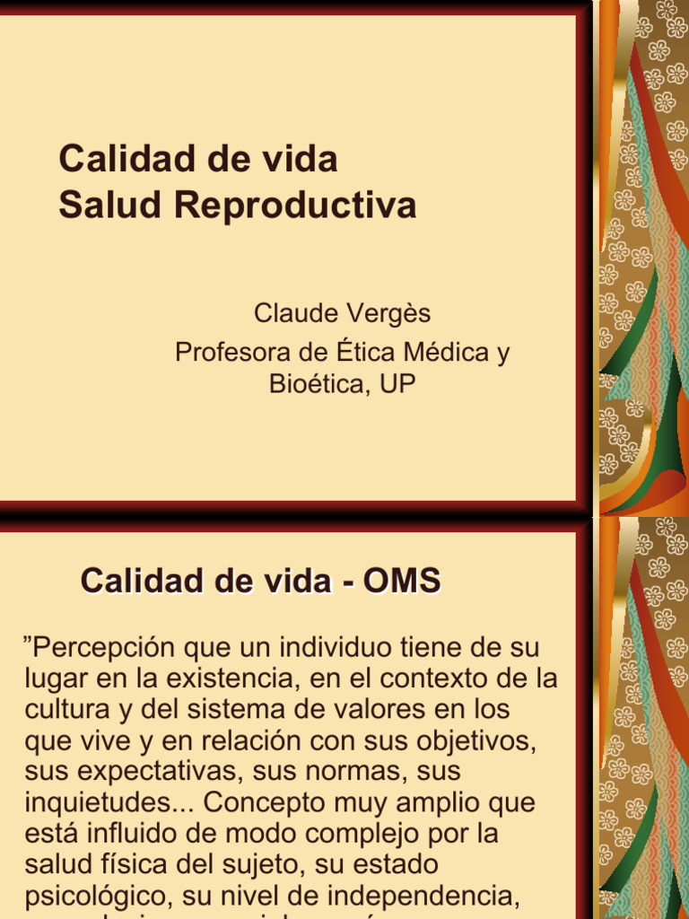 Calidad de Vida Salud Reproductiva | PDF