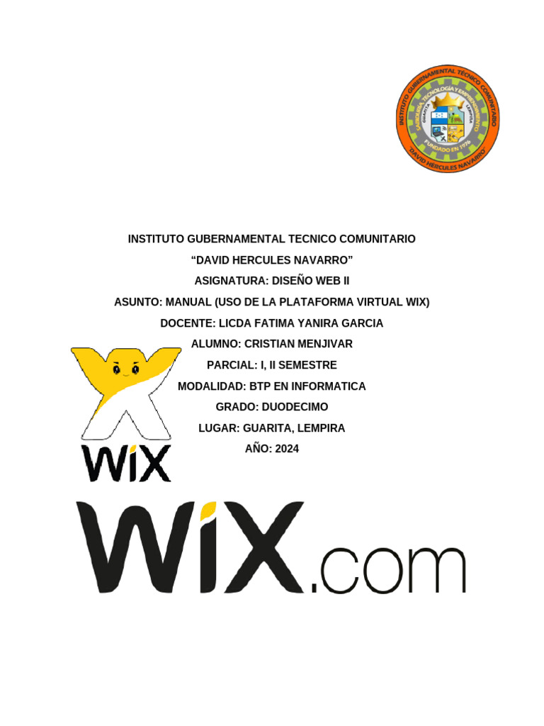 Manual de Uso de La Plataforma Wix | PDF