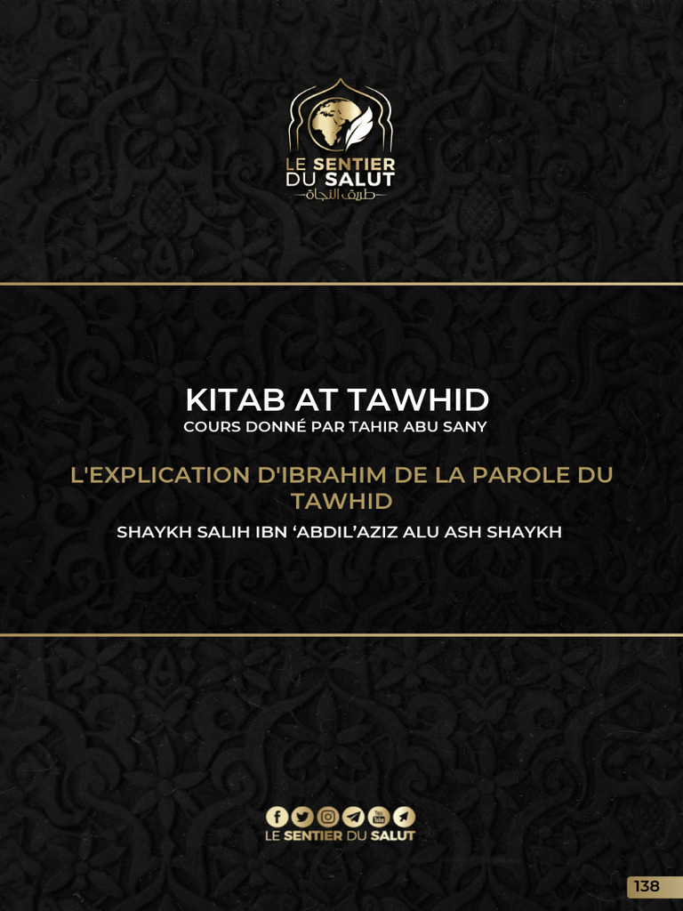 Cours 29 Lexplication Dibrahim de La Parole Du Tawhid Kitab at Tawhid | PDF