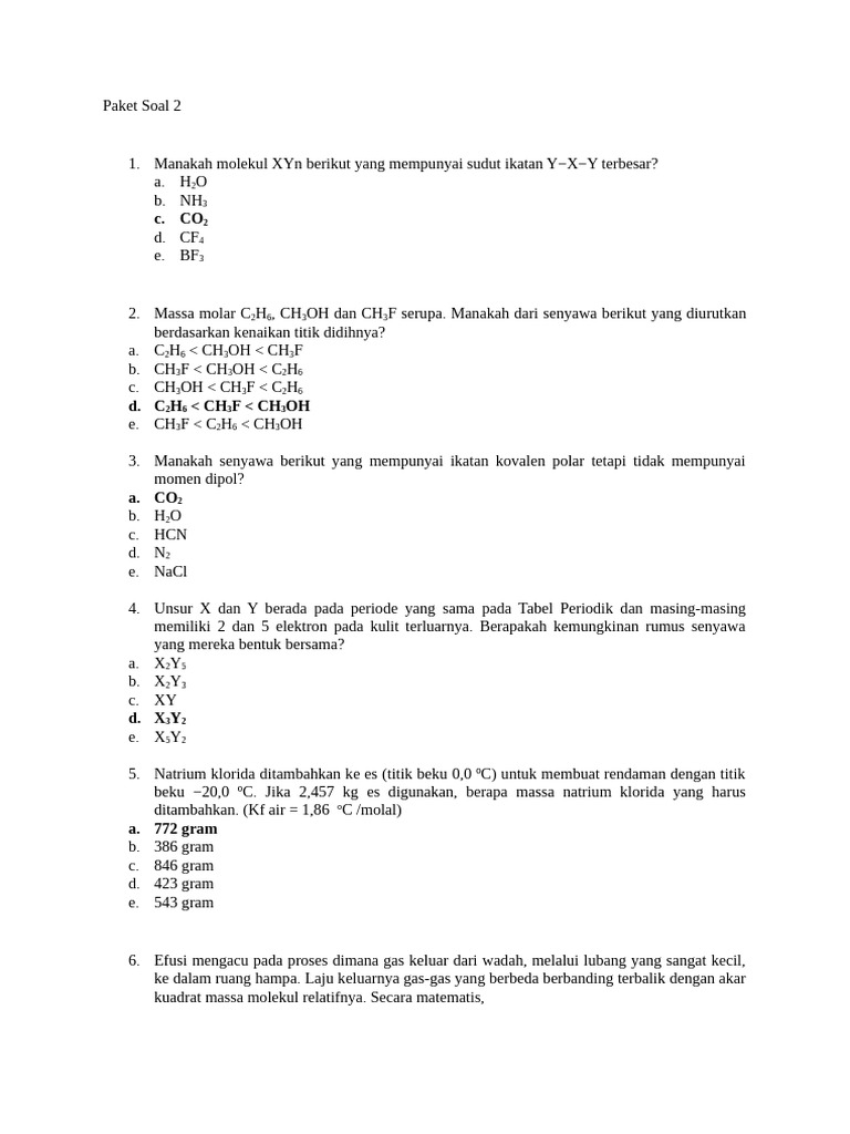 Paket Soal Day 2 Kimia Emilogi | PDF