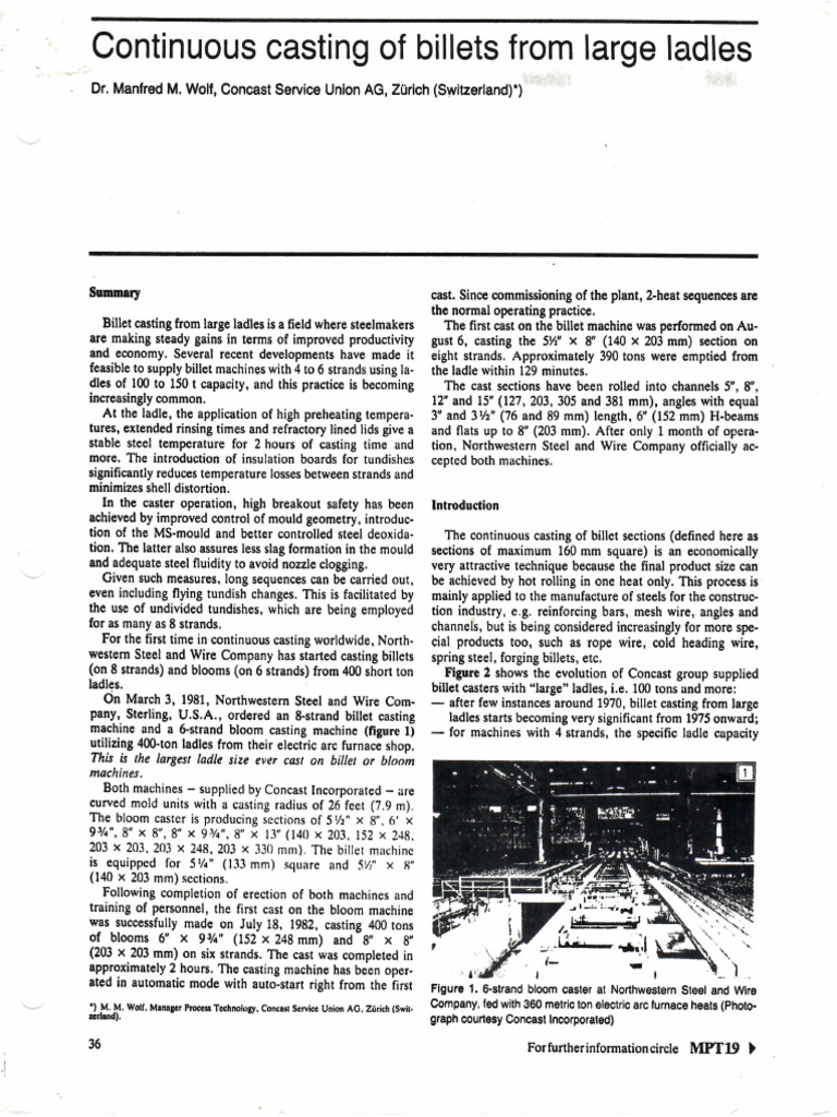 Continuous Casting of Billets From Large Ladles | PDF