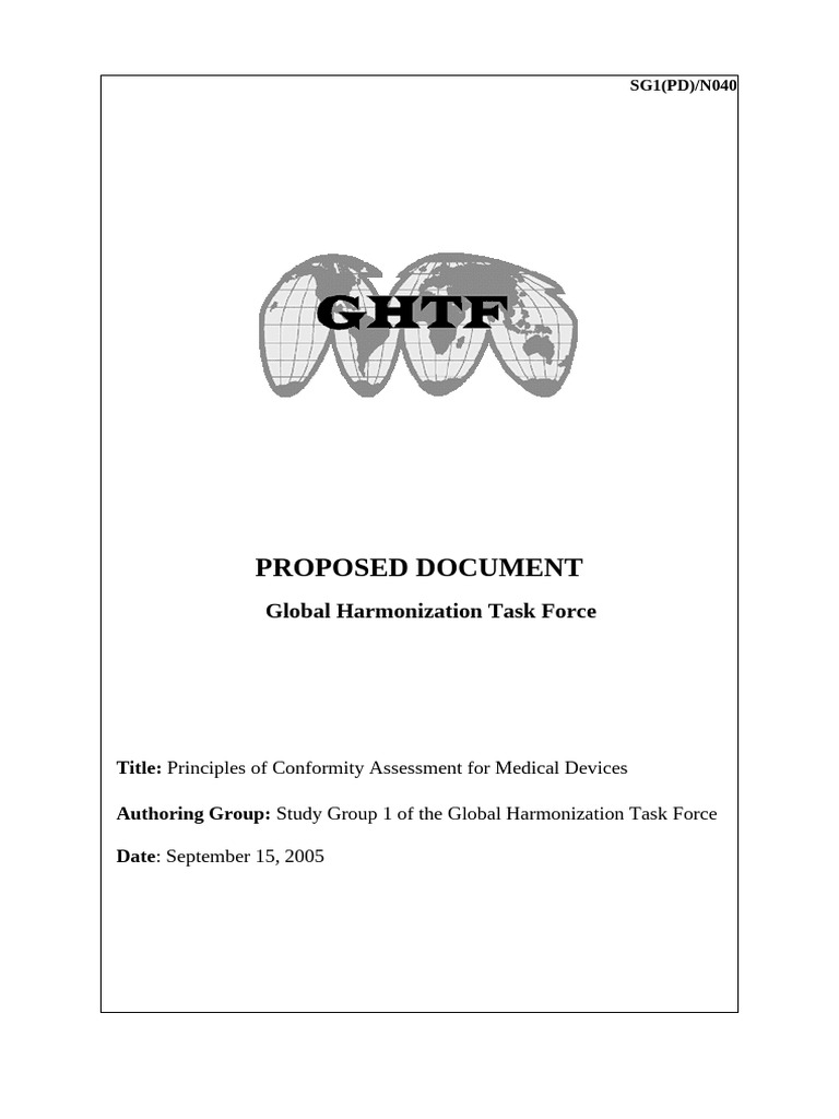 GHTF sg1 n040 Principles Conformity Assessment 050915 | PDF | Medical ...